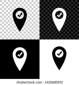 Map Pointer Check Mark Icon Isolated Stock Vector (Royalty Free ...