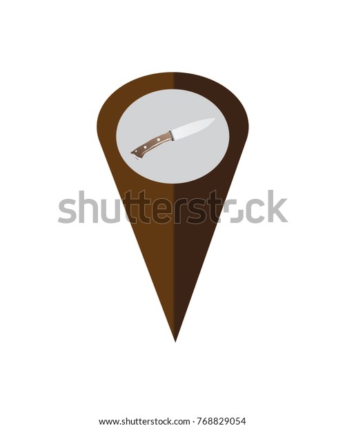 Map Pointer Knife Symbol Flat Design Stock Vector (Royalty Free ...