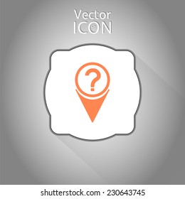 Map Pointer Question Mark Flat Design Stock Vector (Royalty Free ...