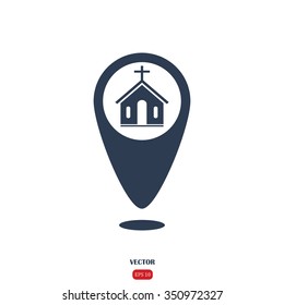 Map Pointer Vector Icon Church Stock Vector (Royalty Free) 350972327 ...