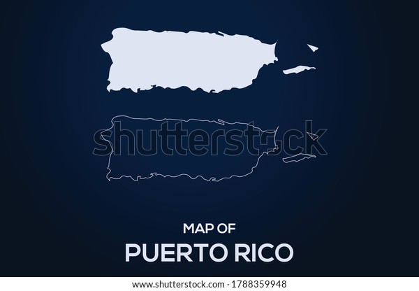 Map Puerto Rico Vector Silhouette Isolated Stock Vector (Royalty Free ...