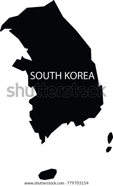 Map South Korea Vector Black On Stock Vector (Royalty Free) 779703154 ...