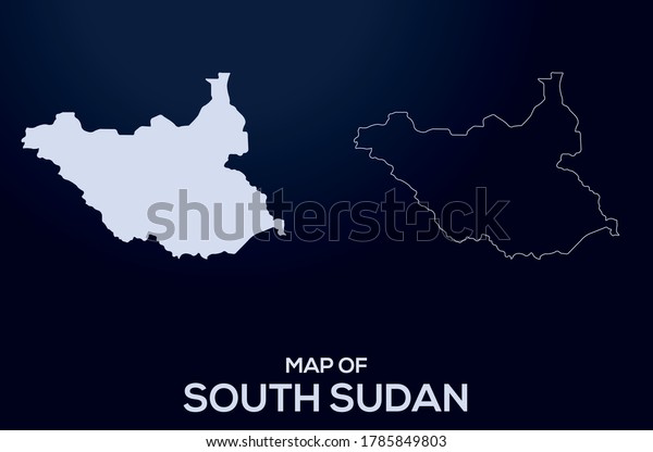 Map South Sudan Vector Silhouette Isolatedabstract Stock Vector ...