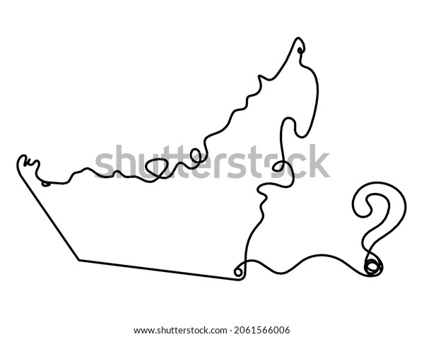 Map Uae Question Mark Line Drawing Stock Vector (Royalty Free ...