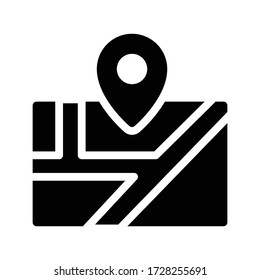 Navigation Technology Glyph Icon Map Location Stock Vector (Royalty ...