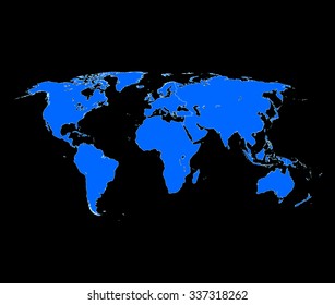 World Map Background Blue Gradient Continents Stock Illustration ...