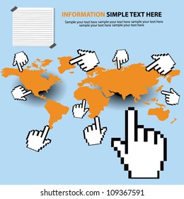 Map World Fingersvector Stock Vector (Royalty Free) 109367591 ...