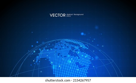Map World Representing Global Network Line Stock Vector (Royalty Free ...