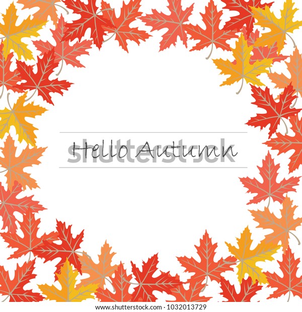 Maple Leaves Circle Border Frame Vector Stock Vector (Royalty Free ...