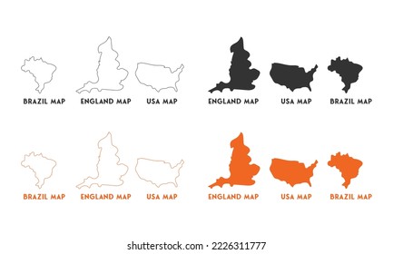 Maps Different Countries Vector Set Design Stock Vector (Royalty Free ...