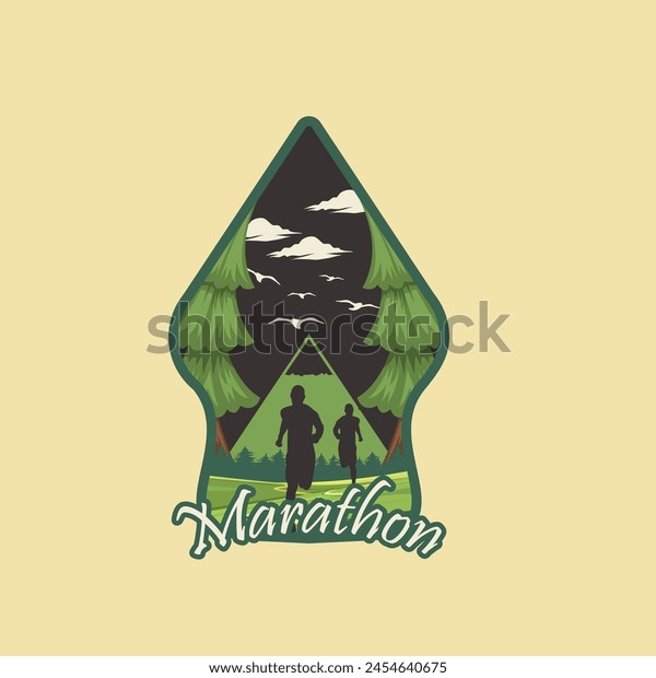 Marathon Runner Logo Vector Graphic Illustration Stock Vector (Royalty ...