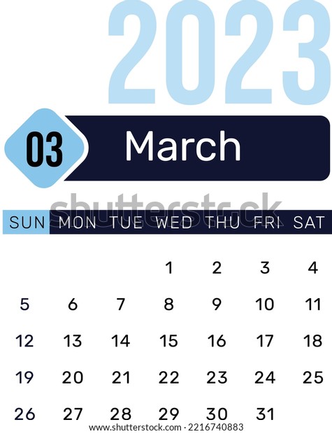 March 2023 Editable Background Vector Text Stock Vector (Royalty Free ...