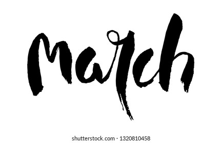 March Handwriting Brush Calligraphy Vector Stock Vector (Royalty Free ...