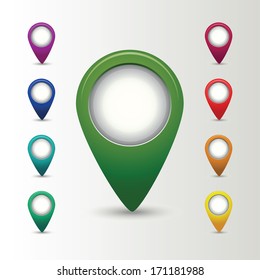 Colorful Map Marker Map Pin Icons Stock Vector (Royalty Free) 278957864 ...