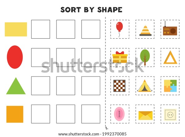 Match By Shapes Learning Basic Geometric Stock Vector (Royalty Free ...