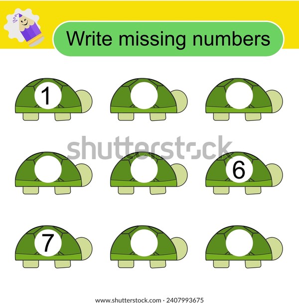 Math Activity Children Cartoon Turtles Stock Vector (Royalty Free ...