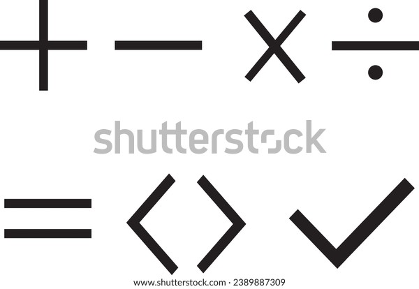 Math Character Icon Collection Vector Illustration Stock Vector ...