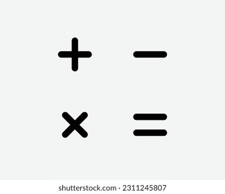 Math Icon Plus Minus Multiply Equal Stock Vector (Royalty Free ...