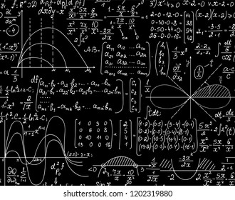 Math Scientific Vector Seamless Pattern Handwritten Stock Vector ...