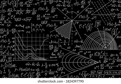 Math Vector Blackboard Handwritten Math Physics Stock Vector (Royalty ...
