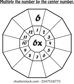 Math Worksheet Multiply Number Table 6 Stock Vector (Royalty Free ...