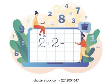 Mathematic Class Arithmetic Symbols On Laptop Stock Vector (Royalty ...