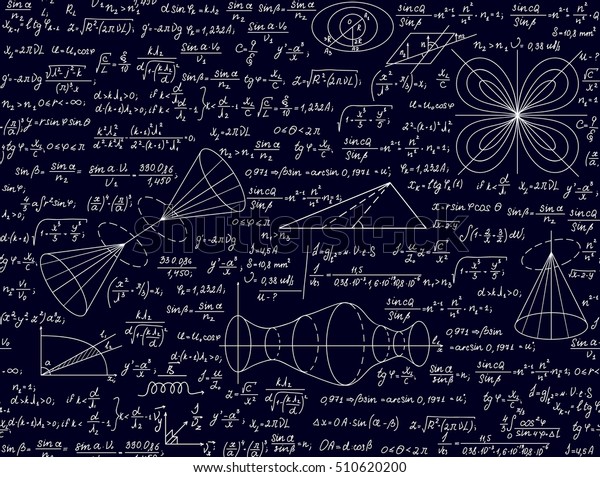 Mathematical Scientific Vector Seamless Texture Handwritten Stock ...