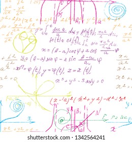Mathematical Seamless Texture Colour Handwritten Math Stock Vector ...
