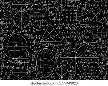 Math Vector Seamless Pattern Handwritten Algebra Stock Vector (Royalty Free) 1170699313 ...