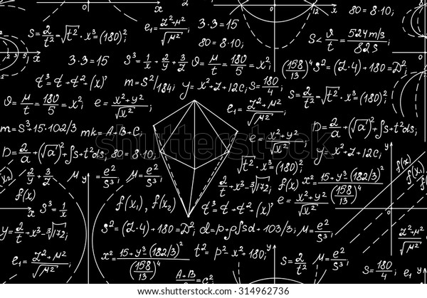Mathematical Vector Seamless Pattern Formulas Plots Stock Vector Royalty Free 314962736