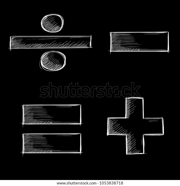Mathematics Symbols Hand Drawn Sketch White Stock Vector (Royalty Free ...