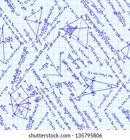 Easy Editable Maths Formulas Seamless Pattern Stock Vector (Royalty ...