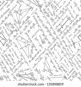 Easy Editable Maths Formulas Seamless Pattern Stock Vector (Royalty ...