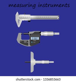 Measuring Instruments Work Stock Vector (Royalty Free) 1336853663 ...
