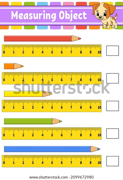Measuring Object Ruler Education Developing Worksheet Stock Vector (Royalty Free) 2099672980 ...