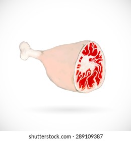 Meat Leg Vector Version Stock Vector (Royalty Free) 289109387 ...