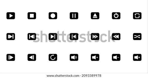 Media Control Button Icons Set Vector Stock Vector (Royalty Free ...