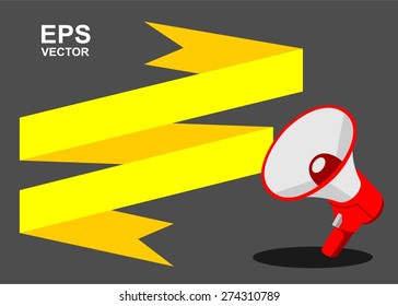 Megaphone Banner Flat Vector Stock Vector (Royalty Free) 274310789 ...