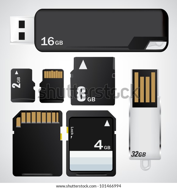 Memory Card Set Stock Vector (Royalty Free) 101466994 | Shutterstock