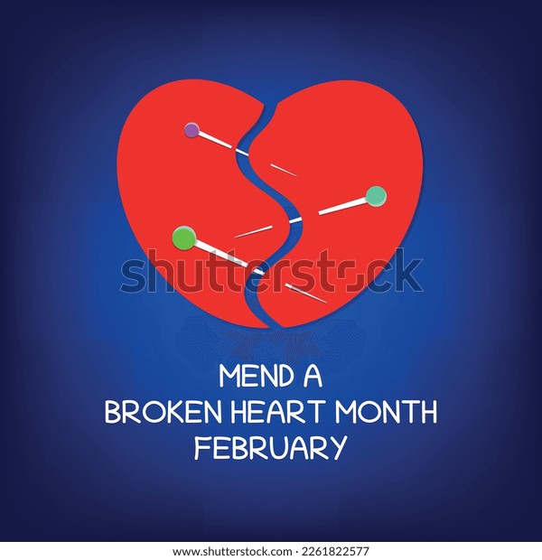 Mend Broken Heart Month Design Suitable Stock Vector (Royalty Free ...