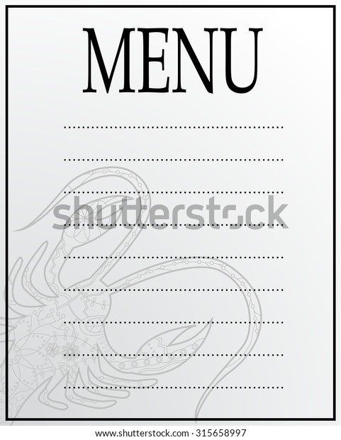 Menu Blank Stock Vector (Royalty Free) 315658997 | Shutterstock