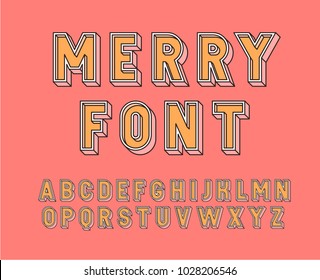 Merry Font Vector Typeface Stock Vector (Royalty Free) 1028206546 ...