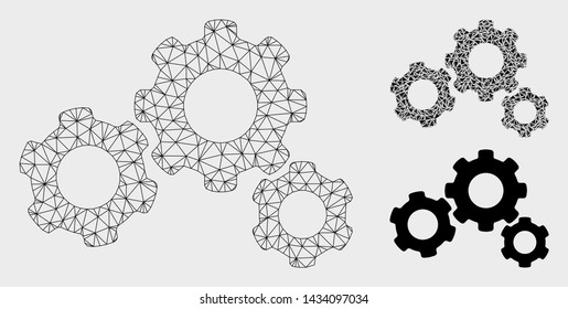 Mesh Gears Model Triangle Mosaic Icon Stock Vector Royalty Free 1434094871 Shutterstock