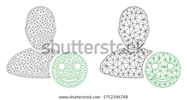 Mesh Vector User Happy Emotion Icon Stock Vector (Royalty Free ...