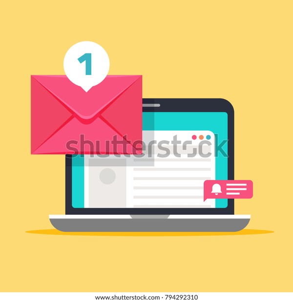 Message On Computer Screen Mailing Vector Stock Vector (Royalty Free ...