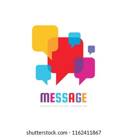 Message Speech Bubble Vector Logo Concept Stock Vector (Royalty Free ...