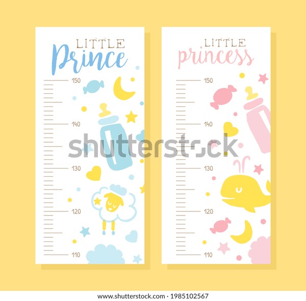 Meter Wall Height Chart Pastel Colors Stock Vector (Royalty Free ...
