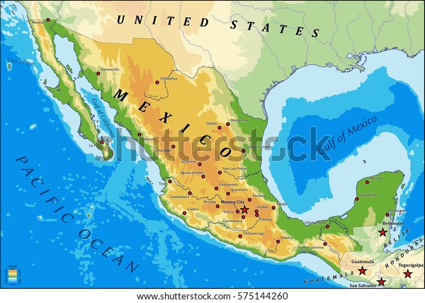 Physical Map Of Mexico