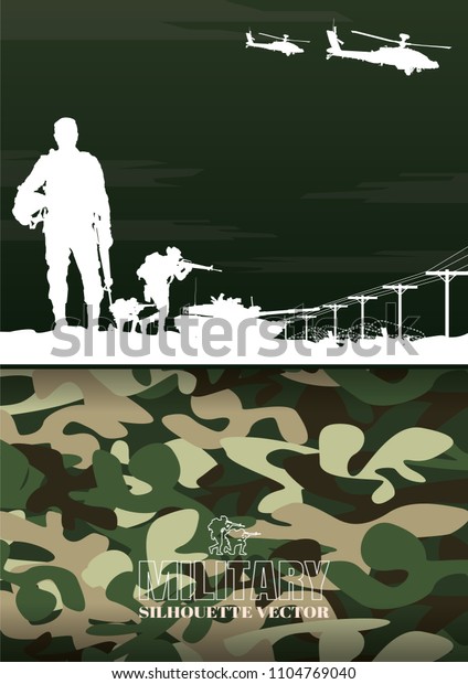 Military Vector Illustration Army Background Soldiers: vector de stock ...