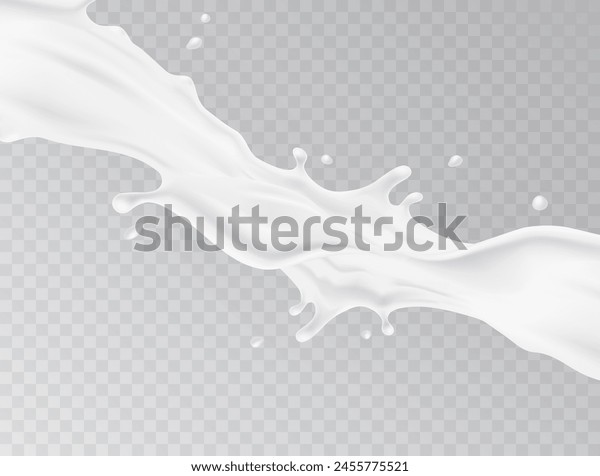 Milk Splash Pattern 3d Realistic White Stock Vector (Royalty Free ...